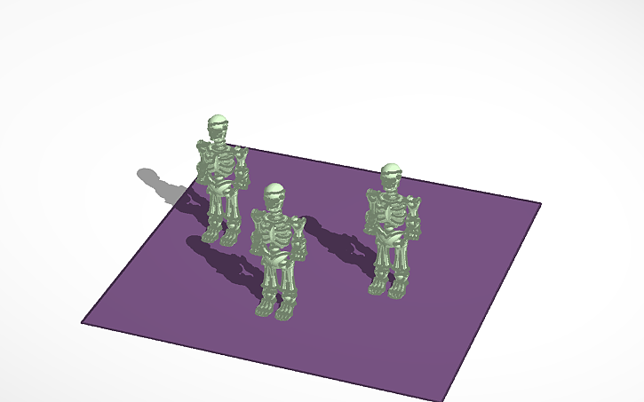 3D design Spooky Scary Skeleton Trio - Tinkercad