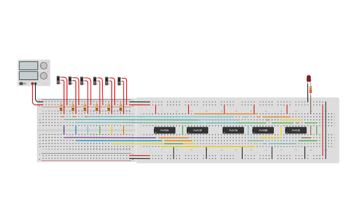 Circuit design 4x1 Multiplexer | Tinkercad