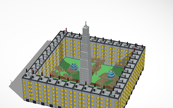 3D design Mini City - Tinkercad