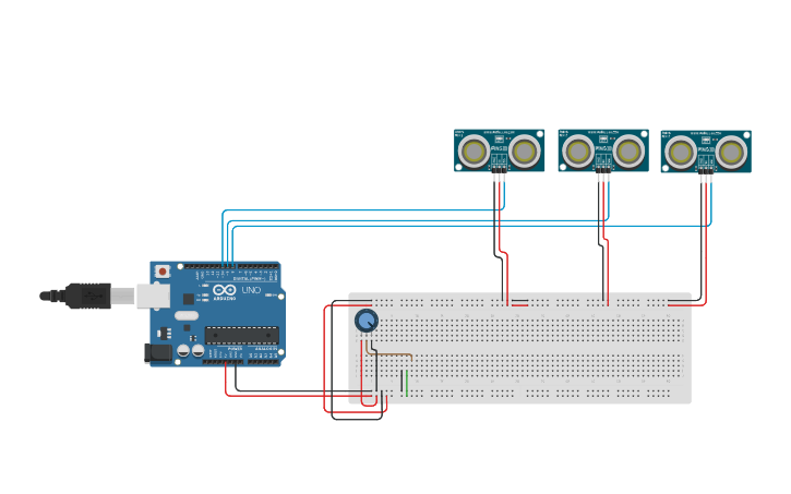 Circuit design Smart parking - Tinkercad