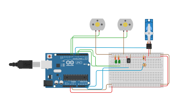 Circuit design Sistema de Riego Automatico - Tinkercad