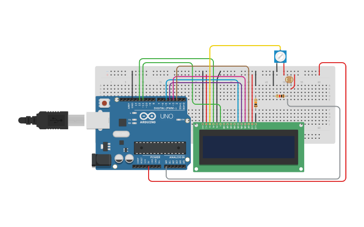 Circuit design Sensor de luminosidad - Tinkercad