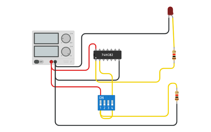 Circuit design NOT GATE USING NOR GATE - Tinkercad