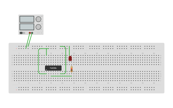 Circuit design Lab1 (74HC04): Electronics | Tinkercad