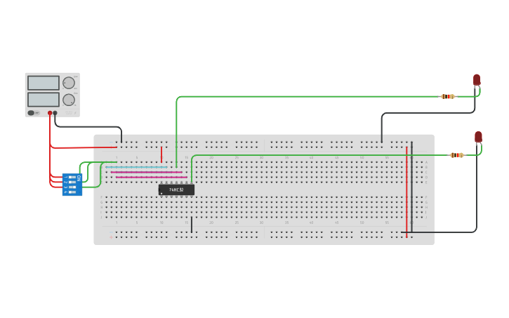 Circuit design 4-2 encoder - Tinkercad