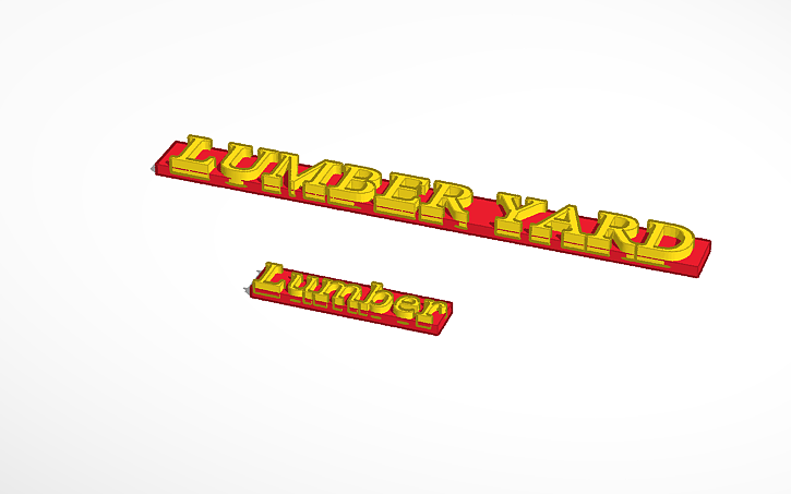 3D design Lumber Sign - Tinkercad