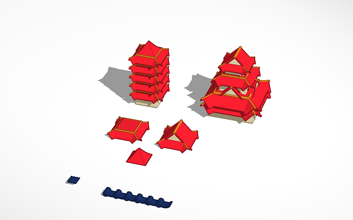 3D design SWA Japanese architecture - Tinkercad
