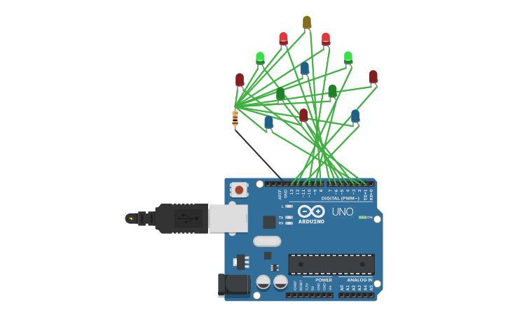Circuit design Christmas Tree New | Tinkercad