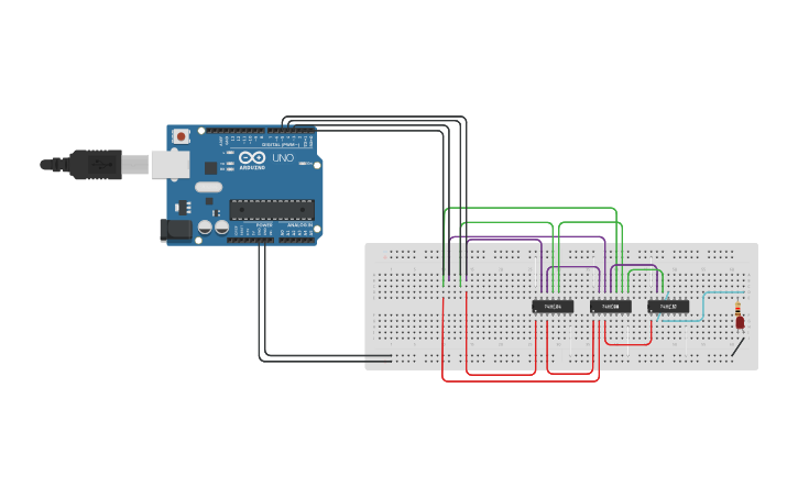 Circuit design funcion logica 1 - Tinkercad