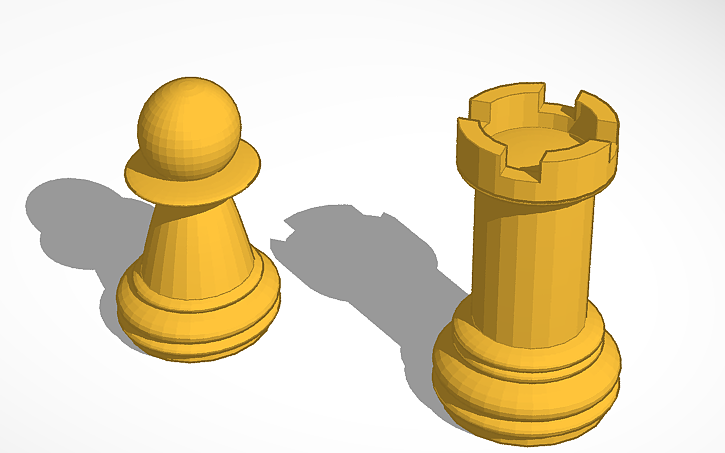 3D design Chess Pieces - Tinkercad