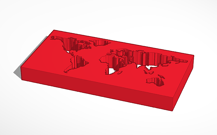 3D design World Map - Tinkercad