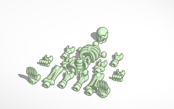3D design Skeleton action figure - Tinkercad