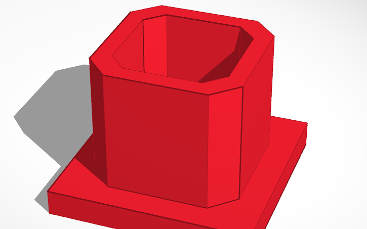3D design 25mm square tube end cap - Tinkercad