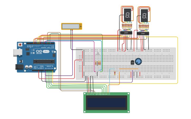 Circuit Design Measuring Temperature 7seg Tinkercad