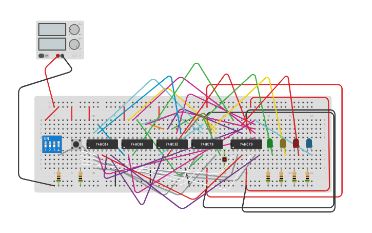 Circuit design lab4 7473 - Tinkercad