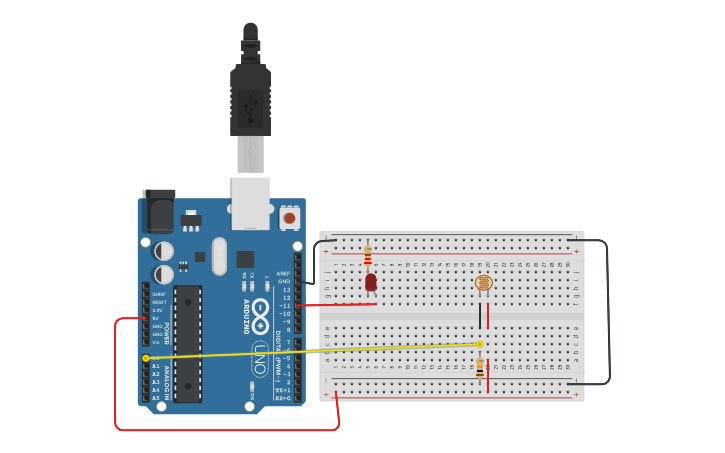 Circuit design Fade em LED - Tinkercad
