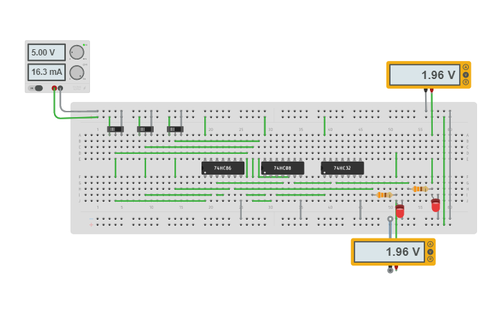 Circuit Design Full Adder Tinkercad