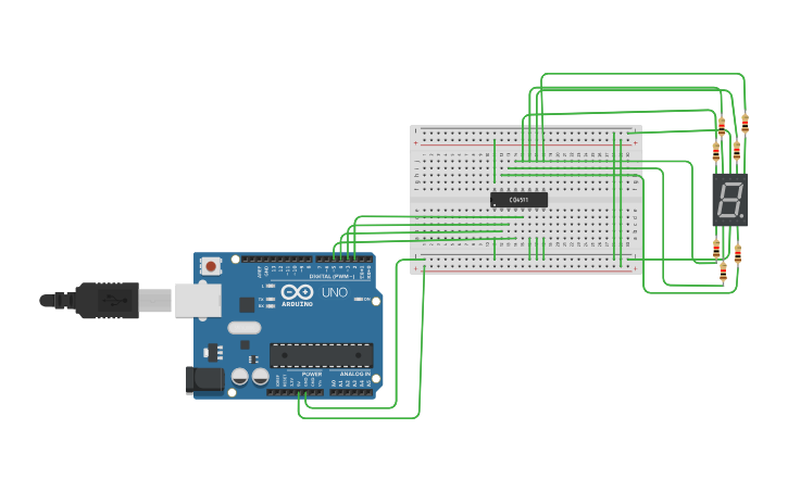 Circuit design UP COUNTER(0-9) | Tinkercad