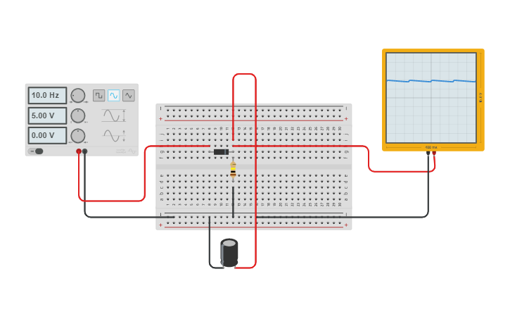Circuit design Half wave Rectifier with Filter - Tinkercad