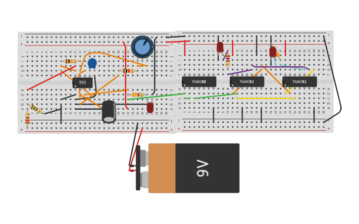 Circuit design timer - Tinkercad