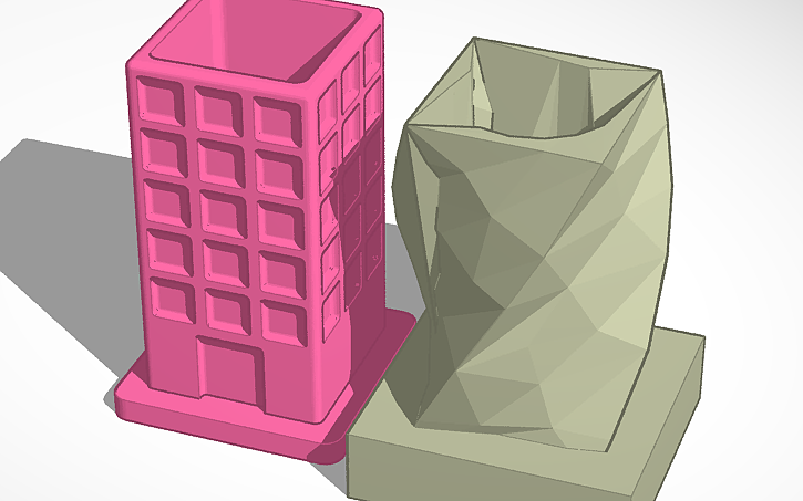 3D design pencil holders - Tinkercad