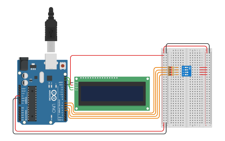 Circuit design Number Guessing Game - Tinkercad