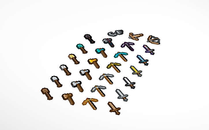3D design Minecraft tools - Tinkercad