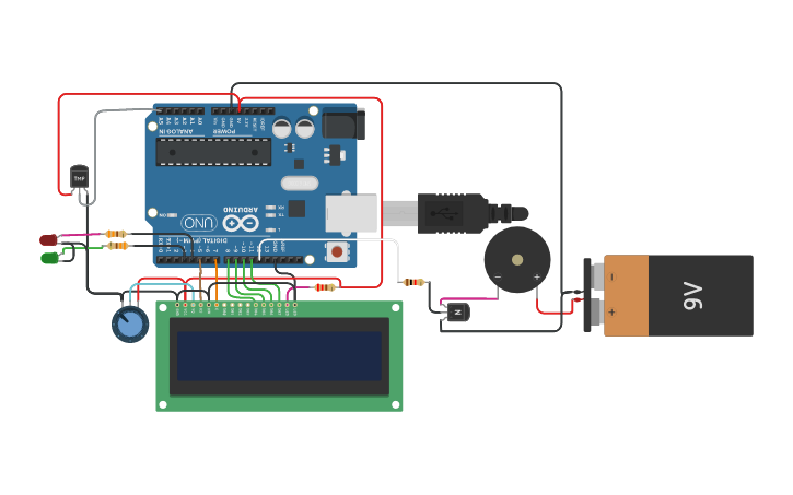 Circuit Design Room Temperature Monitoring System 2 Tinkercad