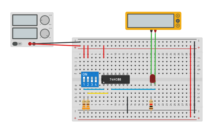 Circuit design COMPUERTA AND - Tinkercad