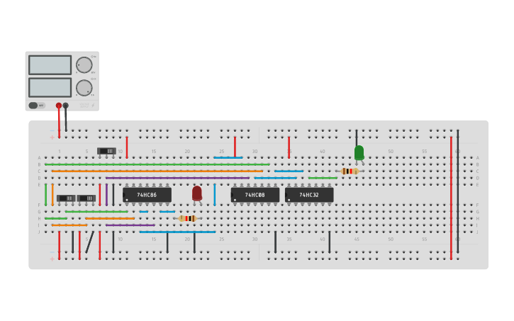 Circuit design Copy of Somador completo de 1 bit | Tinkercad Circuit design Copy of Somador completo de 1 bit | Tinkercad
