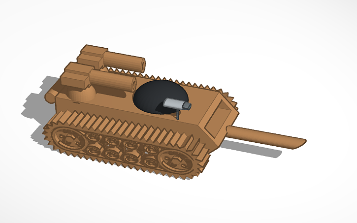 3D design Army Tank - Tinkercad