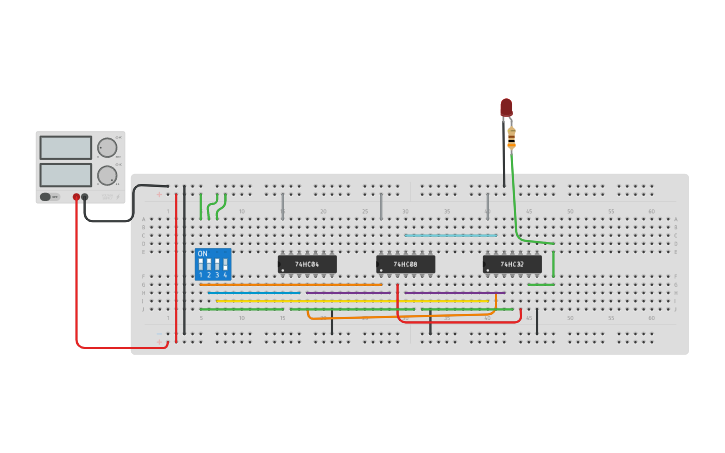 Circuit design using basic gates | Tinkercad