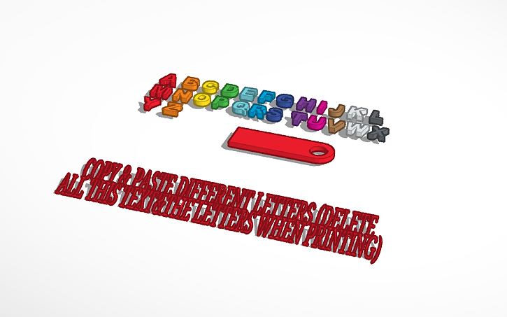 3D design customizable key-chain - Tinkercad
