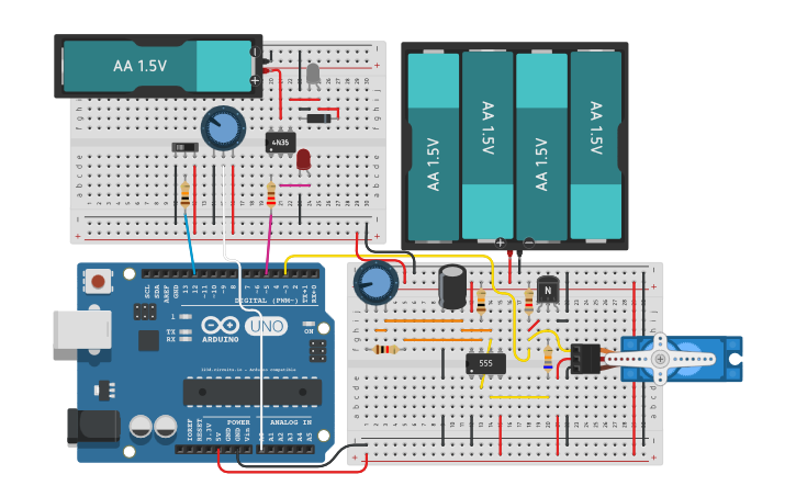 Circuit design Use External Interrupt to read RC 1mS - 2mS PWM signal | Tinkercad