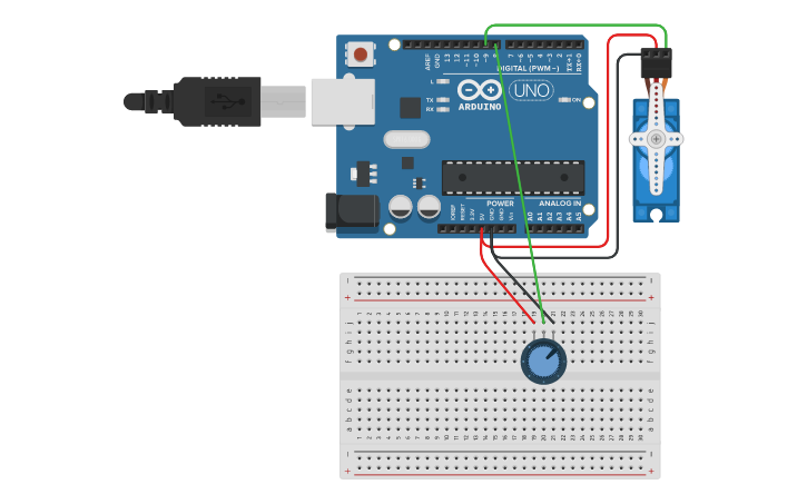 Circuit design servo-blocks - Tinkercad