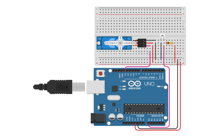 Circuit design (EXPERIMENT) Ambient Light Sensor Triggered Servo Motor ...