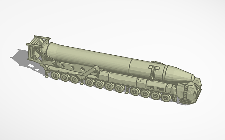 3D design HWASONG 17 NUKE WITH LAUNCHER - Tinkercad