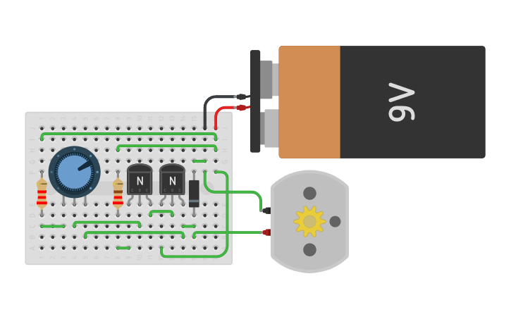 Circuit Design Motor Controler Tinkercad