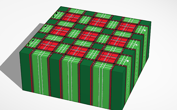 3d Design Christmas Gradient Plaid Tinkercad
