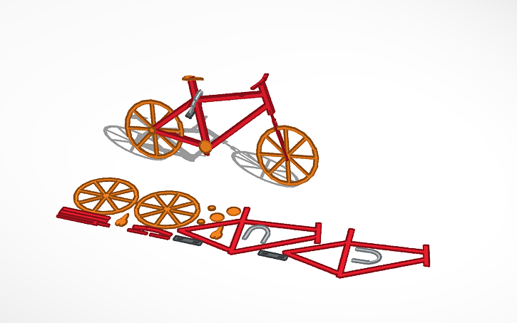 3D design model bike build (cut out: balsa wood) | Tinkercad