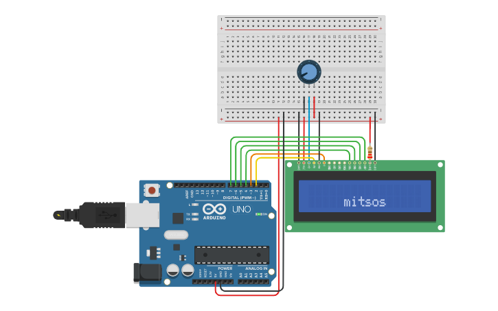 Circuit Design Lcd 16x2 Tinkercad