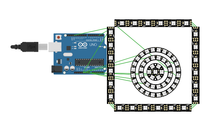 Circuit design Neo Pixel LED - Tinkercad