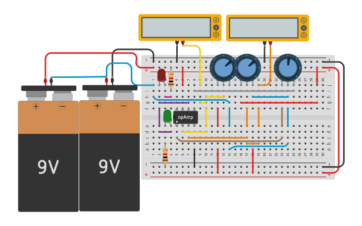 Circuit design LM741 comparateur | Tinkercad