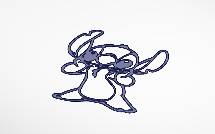 3D design Stich 2D art - Tinkercad