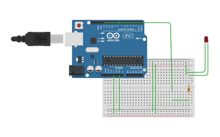 Circuit design LED blinking - Tinkercad