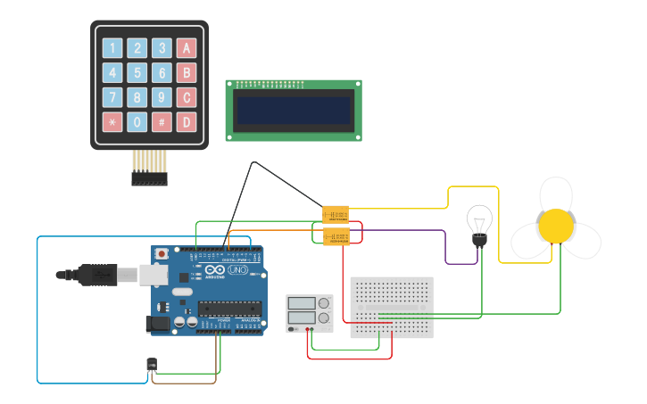 Circuit design Control de Humedad y Temperatura - Tinkercad