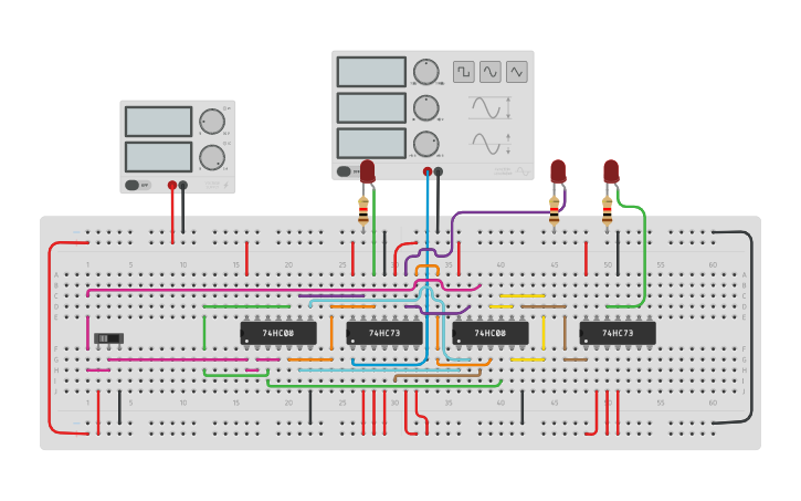 Circuit Design 3 Bit Asynchronous Up Down Counter Tinkercad