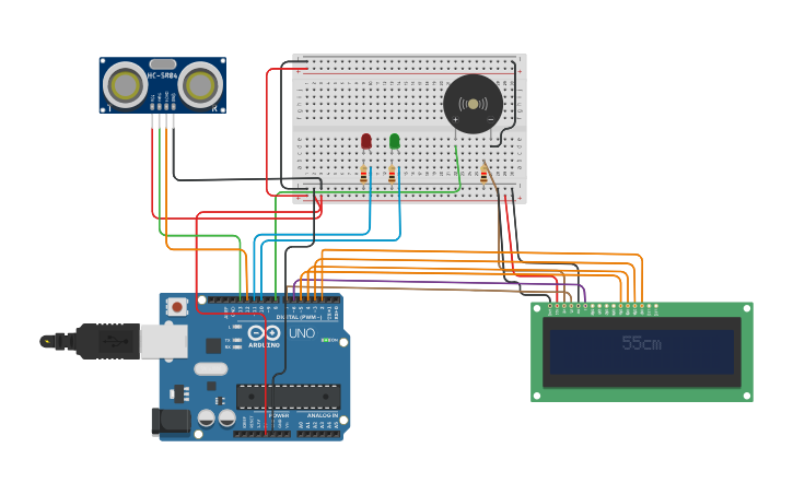 Circuit design Sistema - Bengala Inteligente - Tinkercad