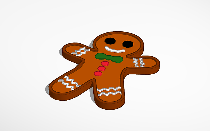 3D design Gingerbread Man throwable - Tinkercad