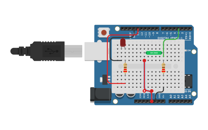 Circuit Design Project 5 Detect Vibration Tinkercad
